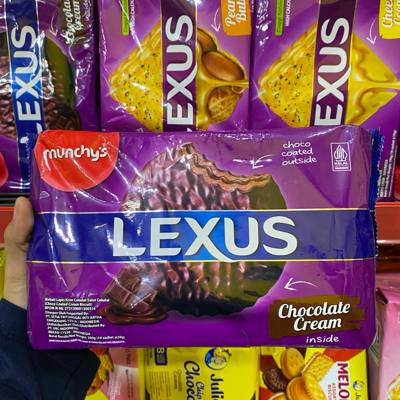 Jual Munchy’s Lexus Choco Coated Chocolate Cream 200gr [10 Sachet @20gr ...