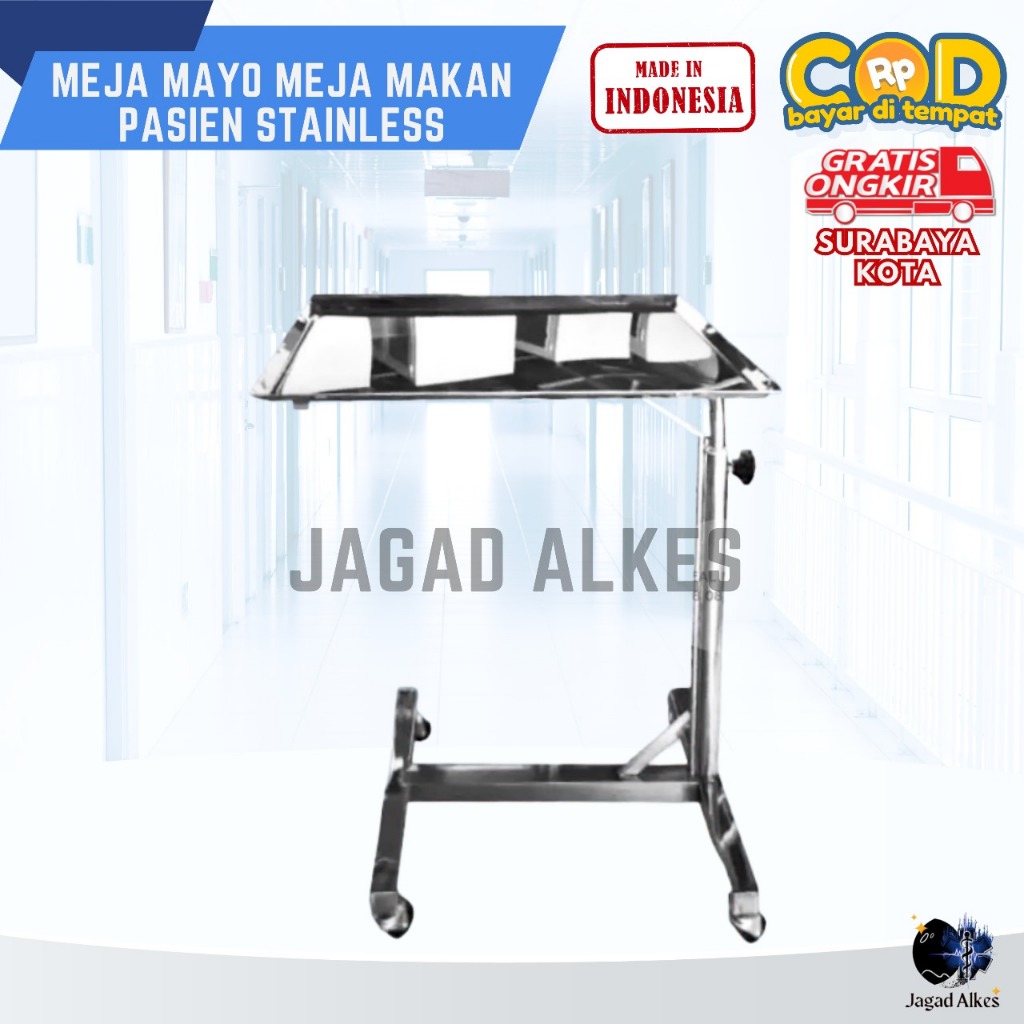 Jual Meja Mayo Meja Makan Pasien Over Bed Table Stainless | Shopee ...