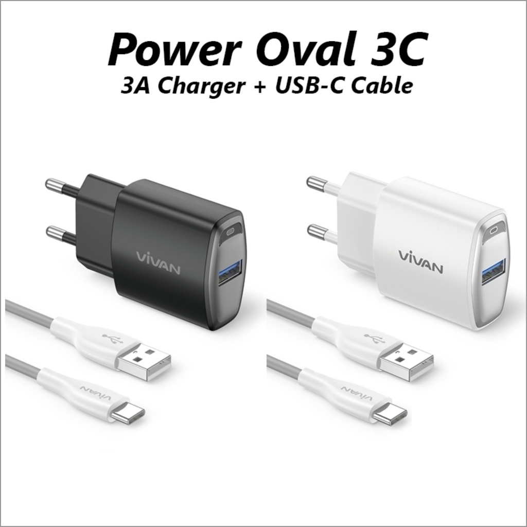 Jual Charger Vivan Type C Power Oval 3C Power Super 3 Fast Charging 3A ...