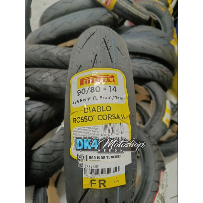 Jual Ban pirelli diablo rosso corsa 2 ukuran 90/80-14 tipe softcompoun | Shopee Indonesia