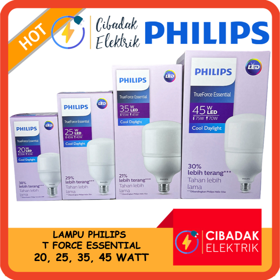 Jual [PROMO!!] LAMPU LED PHILIPS ESSENTIAL TrueForce 20 25 35 45 WATT / LED JUMBO BERGARANSI 1 ...