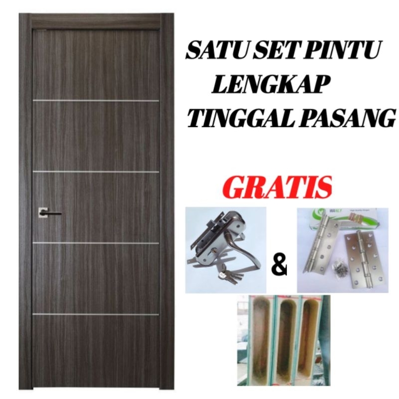 Jual READY 1 SET PINTU MINIMALIS HANDLE KUNCI DAN ENGSEL | PINTU KAMAR ...