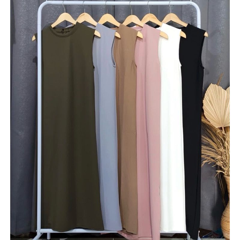Jual INNER SPAN DRESS RAJUT KNIT PREMIUM | LONG DRESS RAJUT TANPA ...