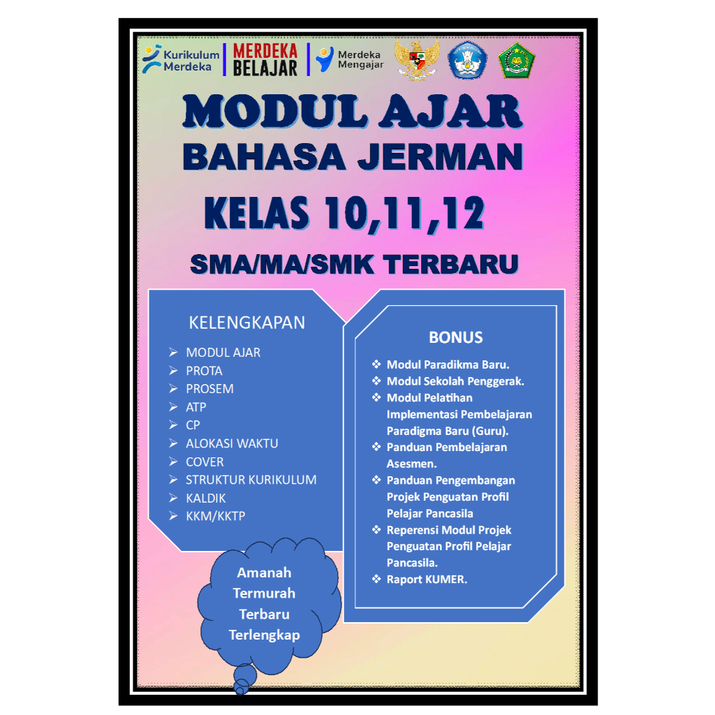 Jual MODUL AJAR BAHASA JERMAN KELAS 10.11.12 SMA/SMK/MA KURIKULUM MERDEKA LENGKAP | Shopee Indonesia