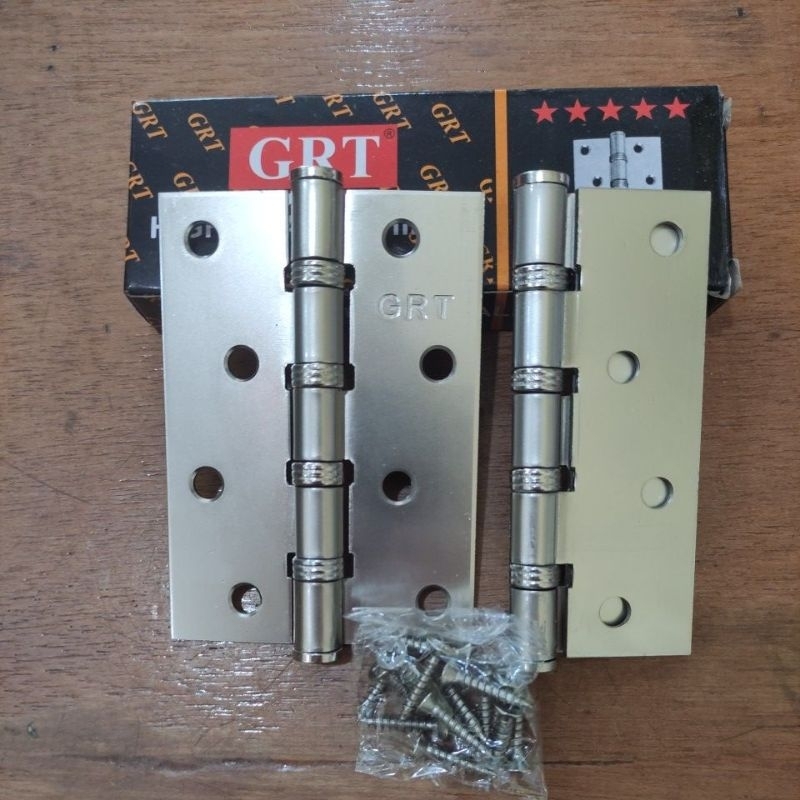 Jual engsel jendela/engsel pintu 4" (4in) harga per set ( 2pc) + skrup ...