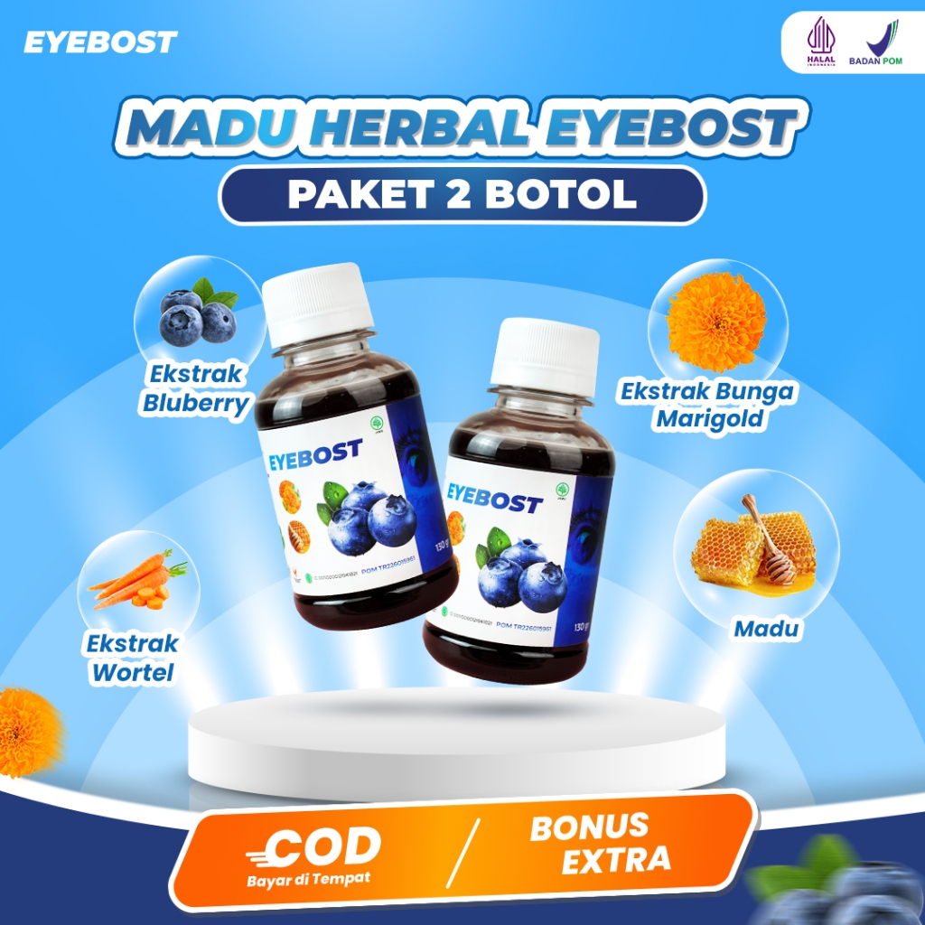 Jual EYEBOST Paket 2 Botol - Madu Eyebost Vitamin dan Suplemen Mata ...