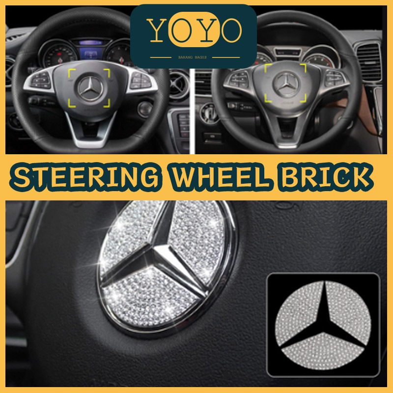 Jual Stiker Emblem Logo Stir Mobil Bling Car Steering Wheel Diamond ...