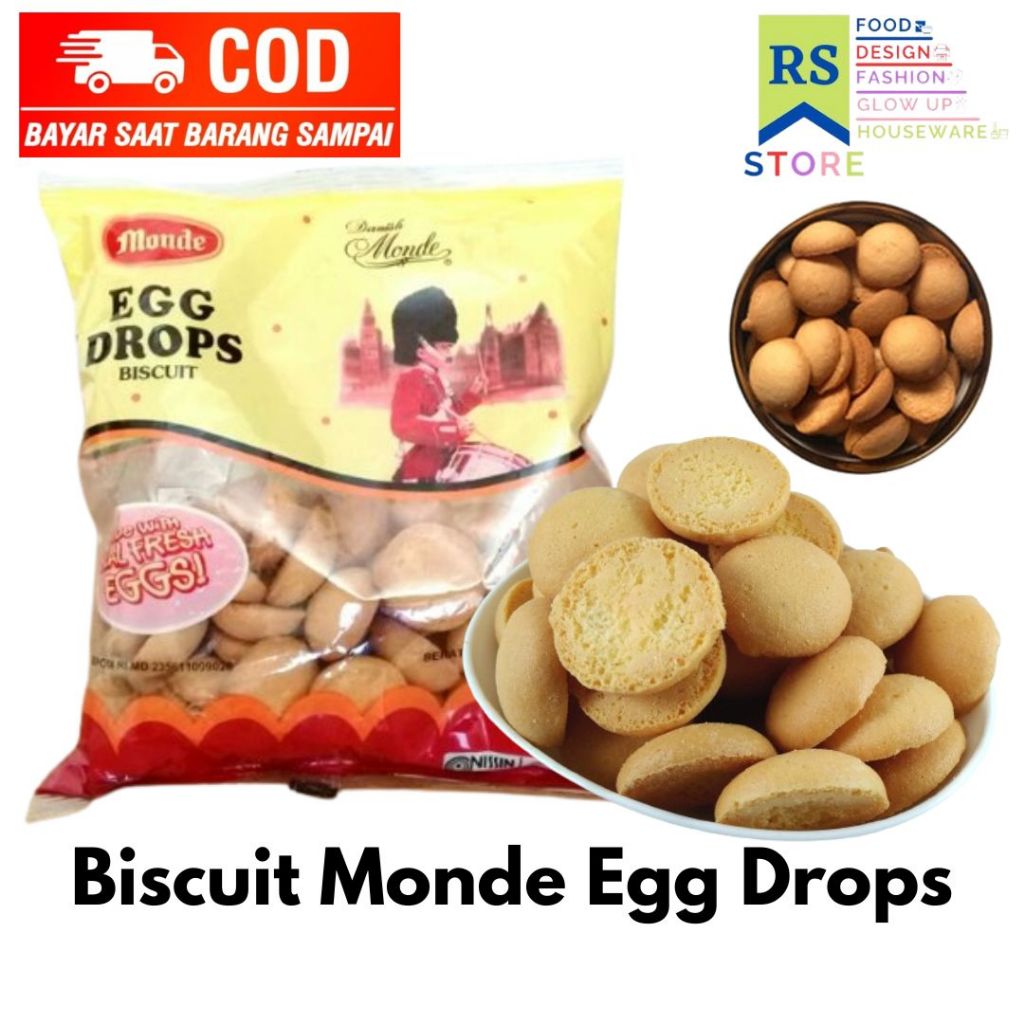 Jual monde egg drop 110 gram biskuit makanan ringan / kue kering ...