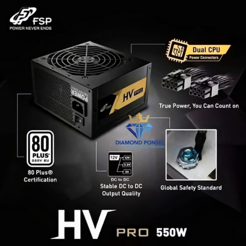 Jual PSU FSP HV PRO 550W 80+ Plus Power supply | Shopee Indonesia