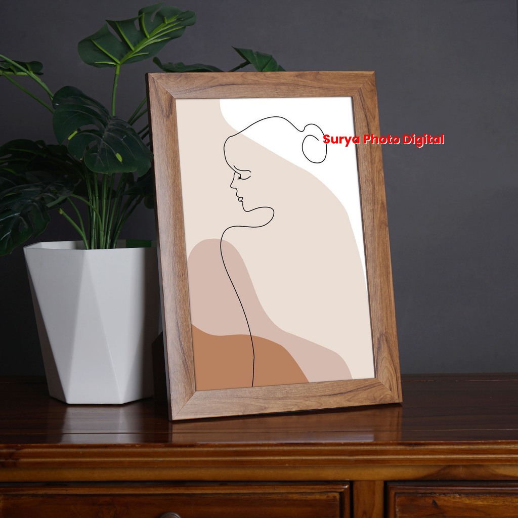 Jual Frame Bingkai Pigura Ukuran 8RW (20 x 30 cm) Warna Kayu Jati ...