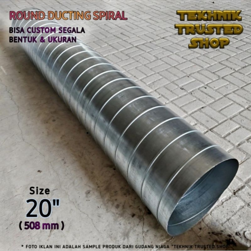 Jual Round ducting spiral 20" x 1 meter pipa bulat cerobong exhaust ...
