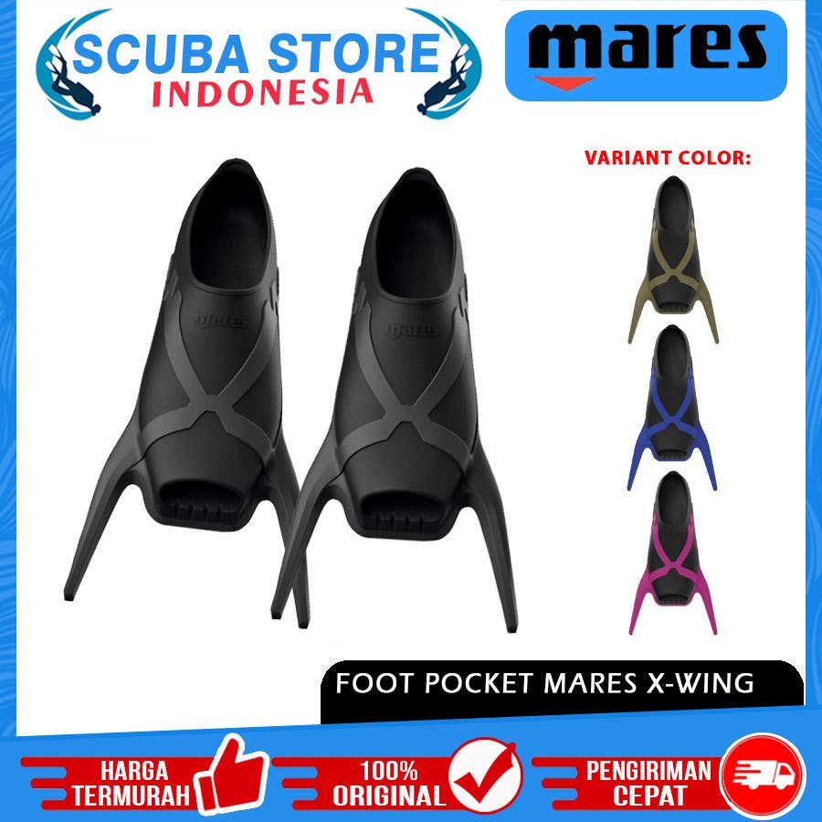 Jual Foot Pocket Mares X-Wing Long Fin Kaki katak Panjang Selam Scuba Diving Freedive Freediving ...