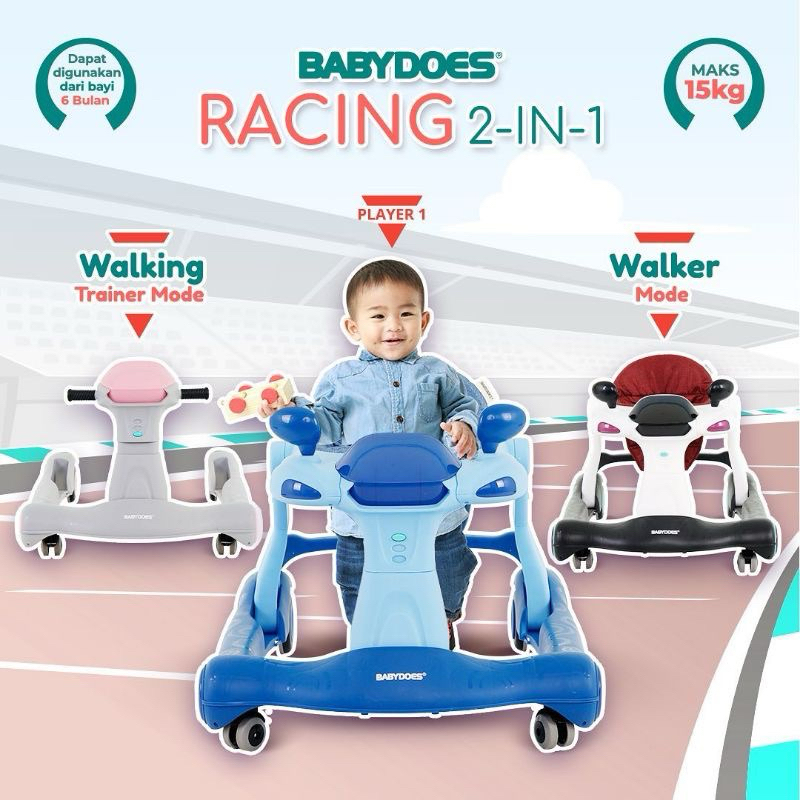 Jual Makassar - Baby Walker Alat Bantu Jalan Babydoes Racing 2 in 1 ...