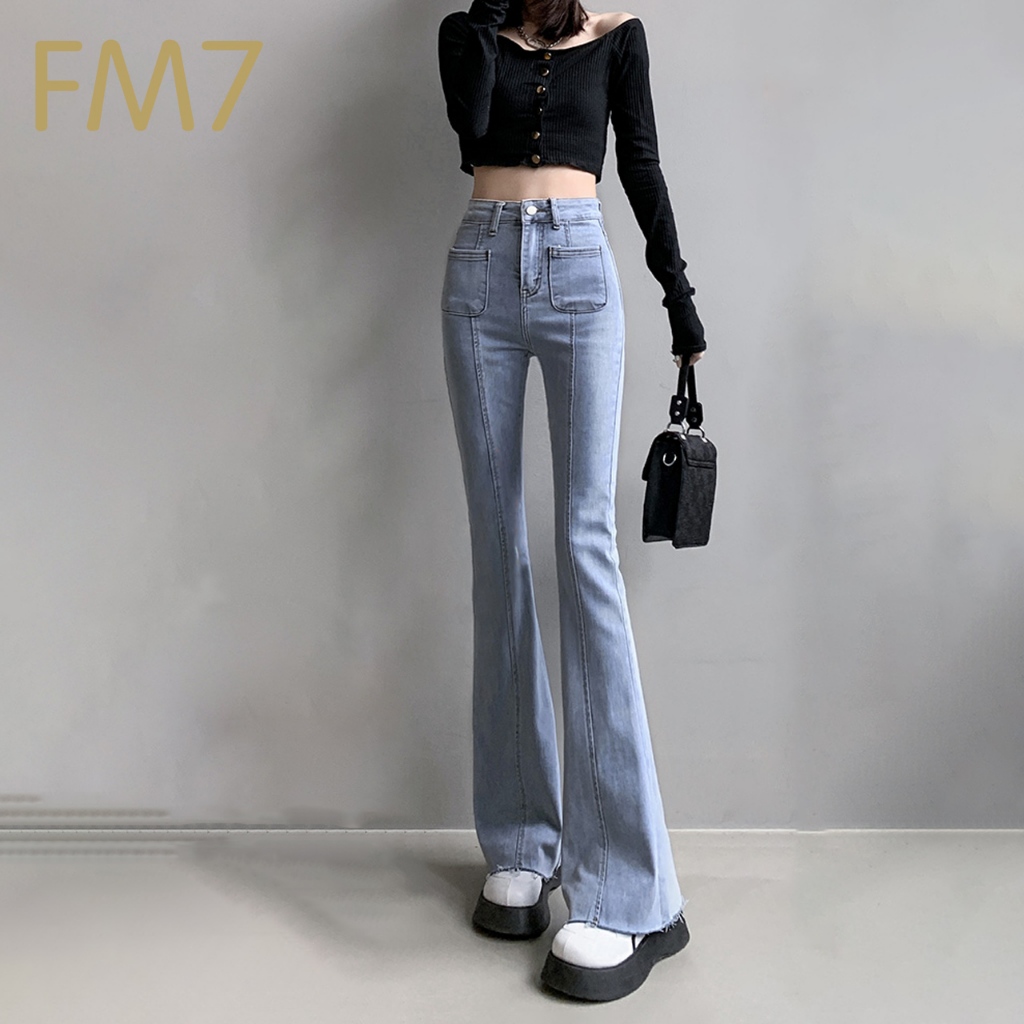 Jual FM7 L48 Korean Style Skinny Flare Stretch Jeans High Waist Wanita ...