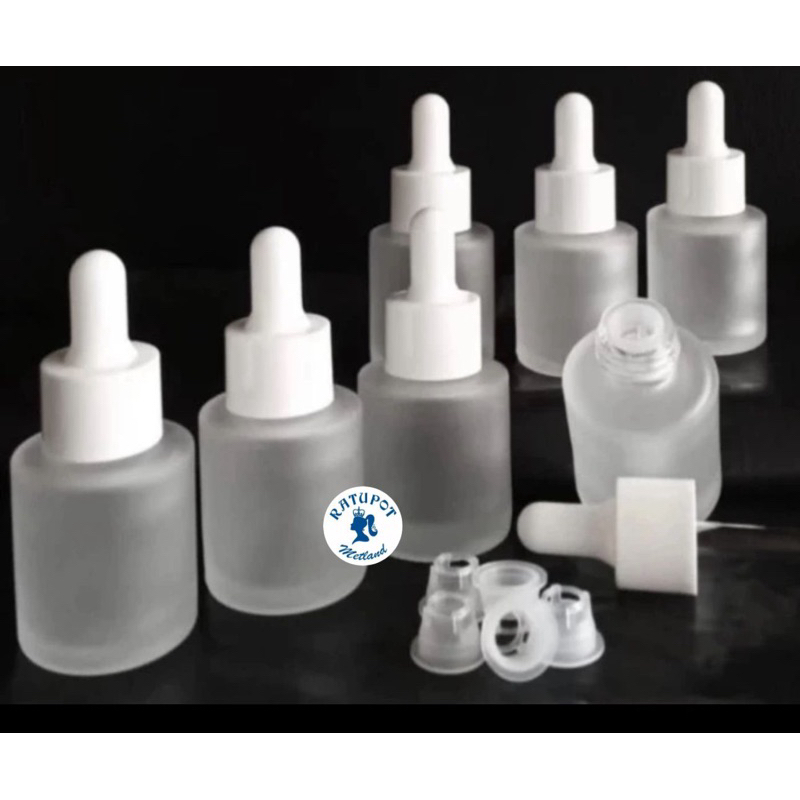 Jual botol 20 ml kaca tebal frosted toto pipet putih | Shopee Indonesia