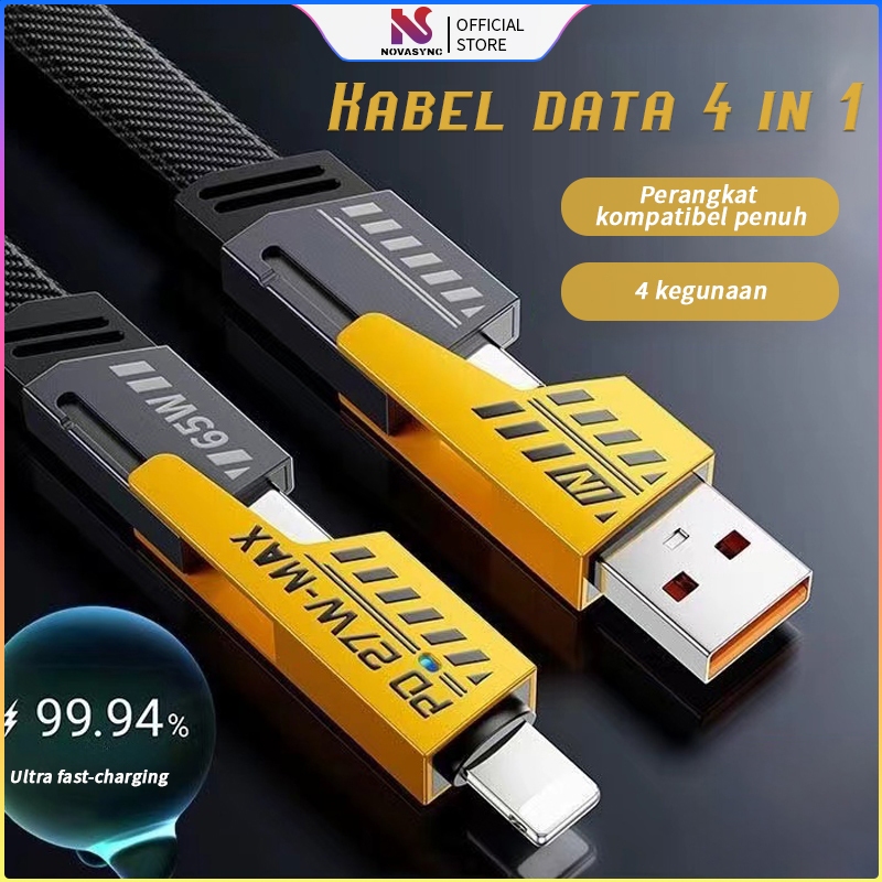 Jual Kabel Data Pengisian Cepat 120W Kabel Data Super Cepat 4-in-1 ...