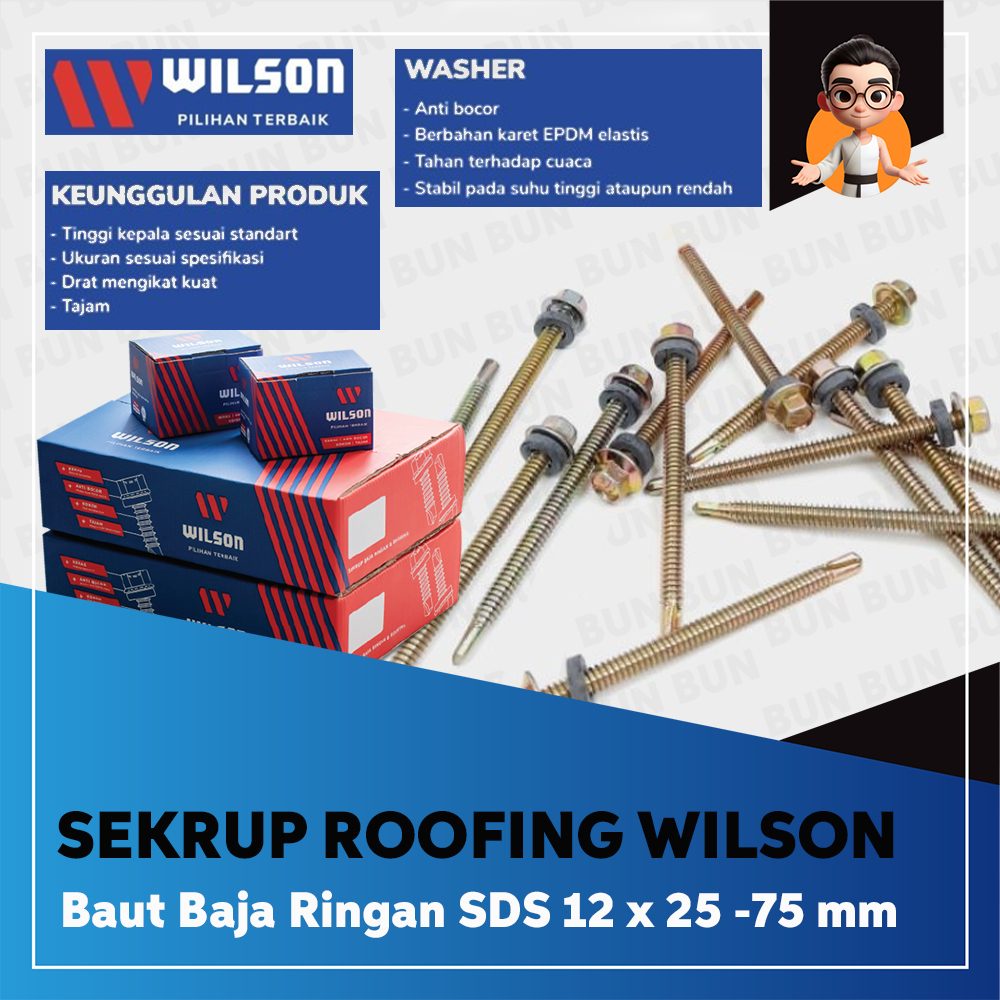 Jual Sekrup Roofing Atap Baut Baja Ringan Wilson Skrup Galvalum Hollow ...