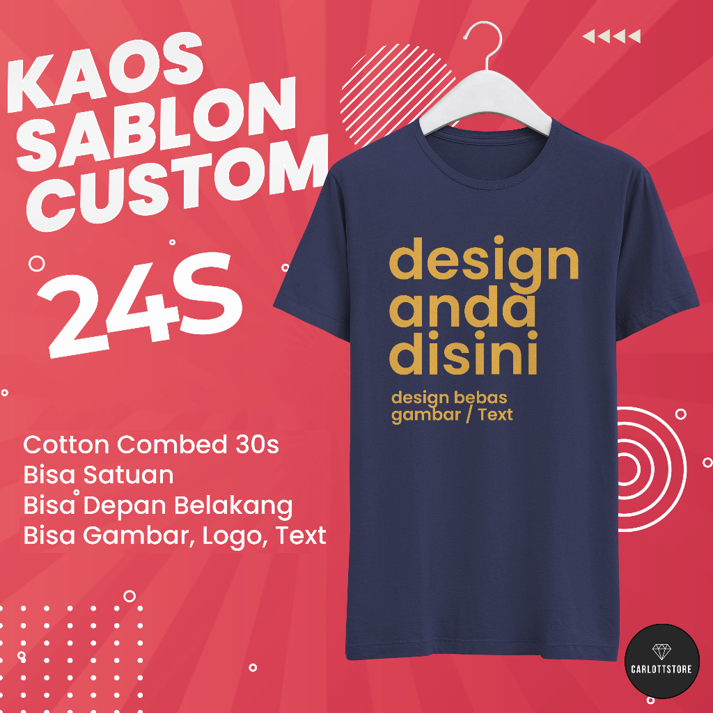 Jual KAOS SABLON TEBAL 24S, BAJU KAOS SABLON CUSTOM BISA SATUAN DESIGN ...
