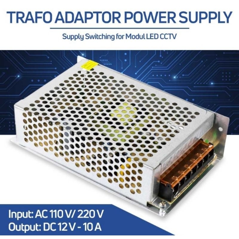 Jual Trafo Adaptor Power Supply Switching 12V 10A for Modul LED CCTV SUSWE S-120-12 | Shopee ...