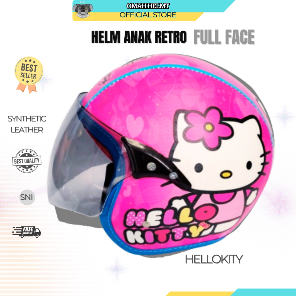 Jual HELM MOTOR ANAK RETRO FULL FACE USIA 2 3 4 5 6 7 TAHUN | Shopee ...