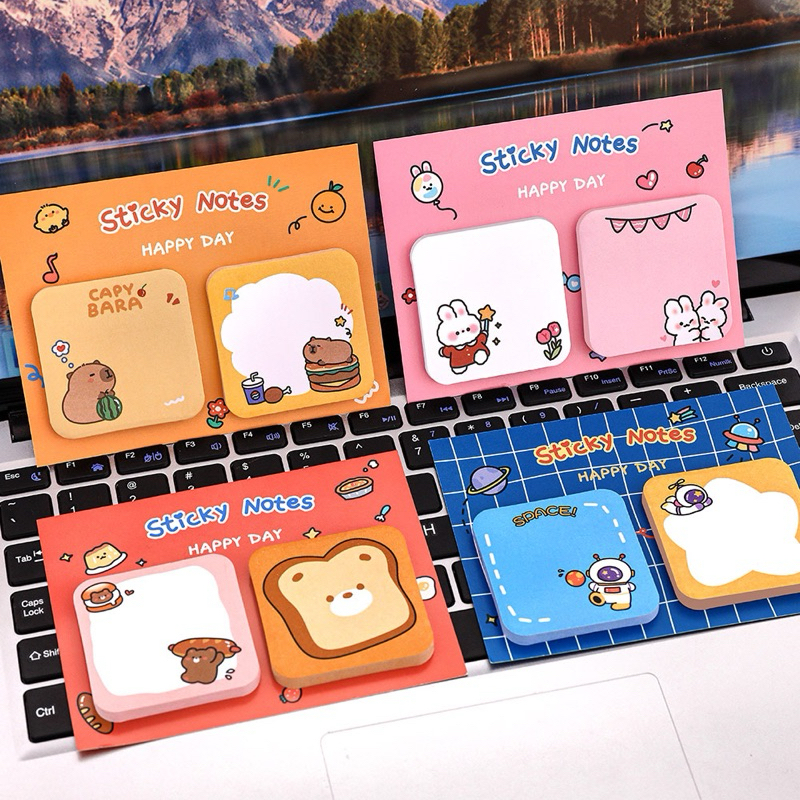 Jual (60 lembar) Sticky Note Lucu Funny Cartoon Dua Baris | Shopee ...