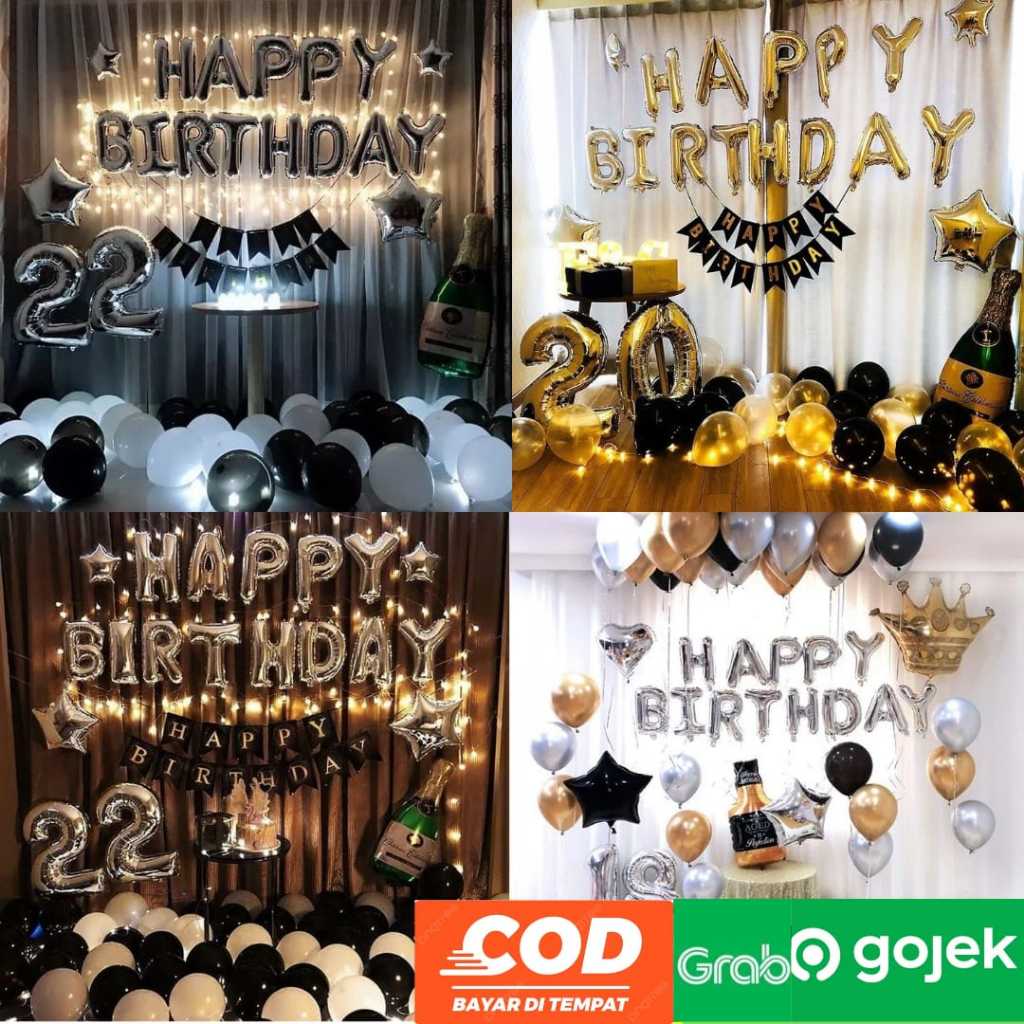 Jual PAKET BACKDROP BANNER SET DEKORASI BALON ULANG TAHUN TEMA DEWASA ...