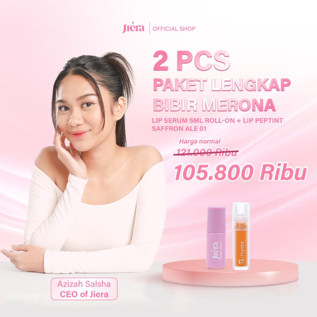 Jual Jiera Natural Lip Serum 5ml Roll on + JIERA Lip Peptint | Shade 0. ...