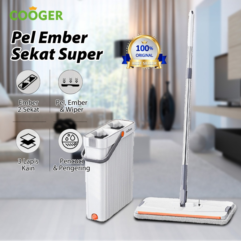 Jual COOGER Alat Pel Lantai Dengan Ember Bersekat Pemisah Dual Pel ...