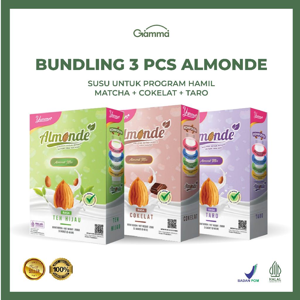 Jual PAKET HEMAT ISI 3 BOX Yummys Almond ALMONDE Susu Almond PROGRAM ...