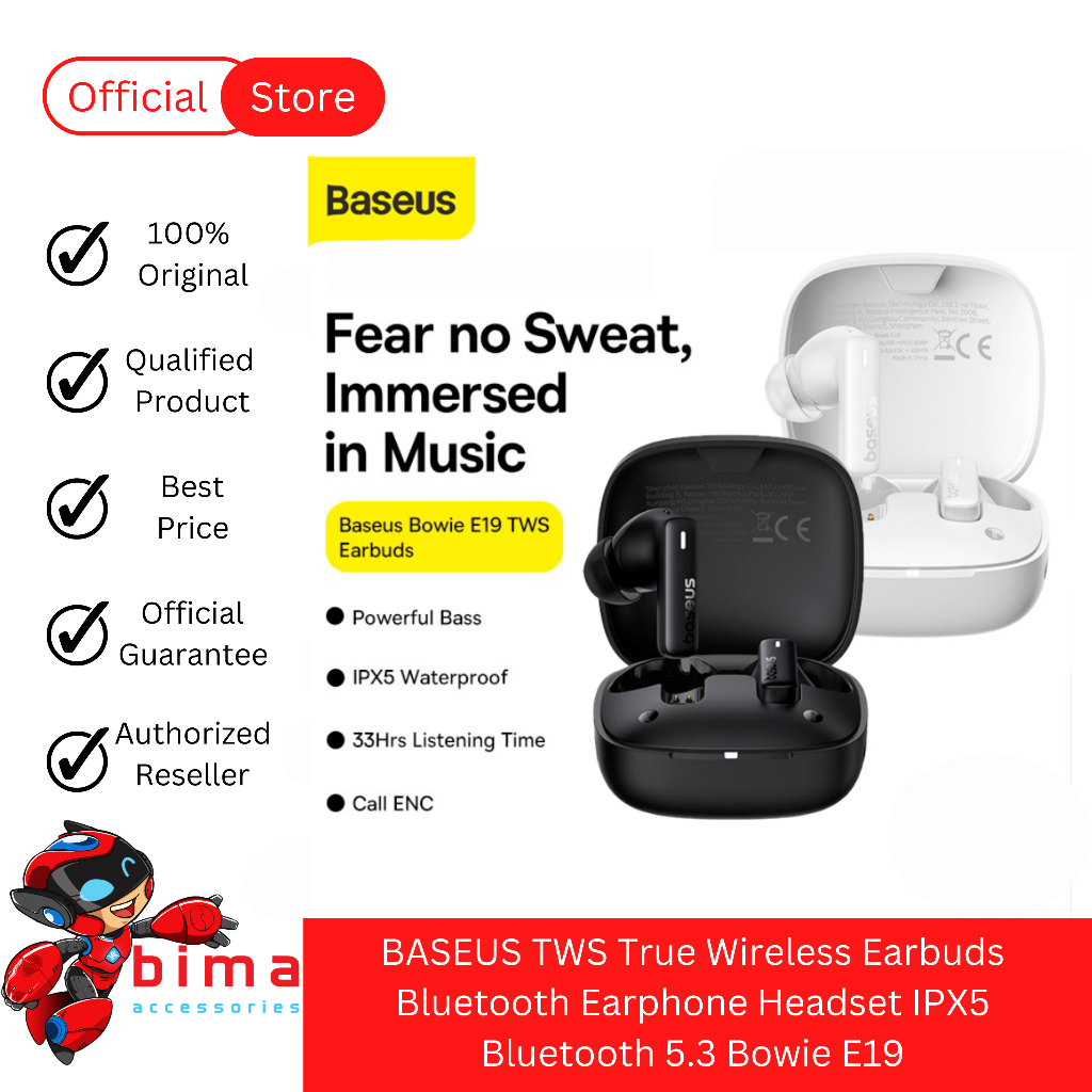 Jual BASEUS TWS True Wireless Earbuds Bluetooth Earphone Headset IPX4 ...