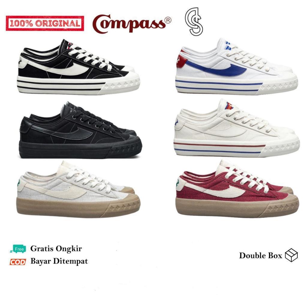 Jual [ORIGINAL] Compass Retrograde Low Black White / Cream / White Blue ...