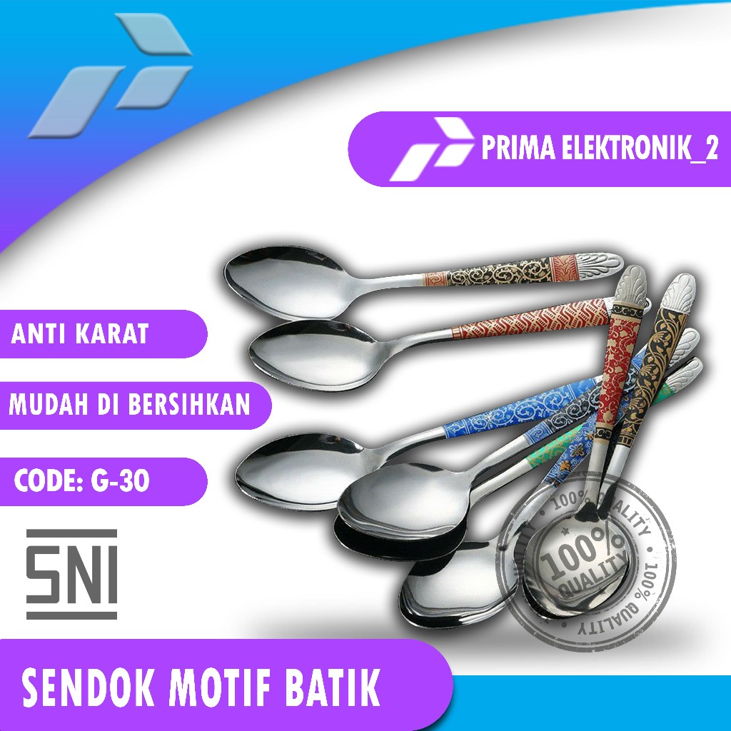 Jual sendok makan stainless tebal isi 12pcs Model Batik PE 2 | Shopee ...