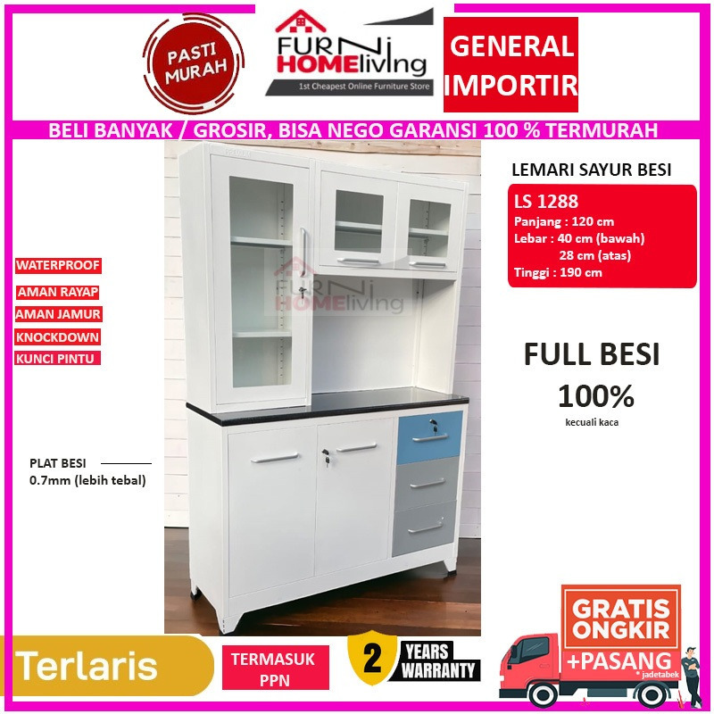 Jual Kitchen Set Besi Lemari Sayur Besi Rak Dapur FULL BESI 1288 ...