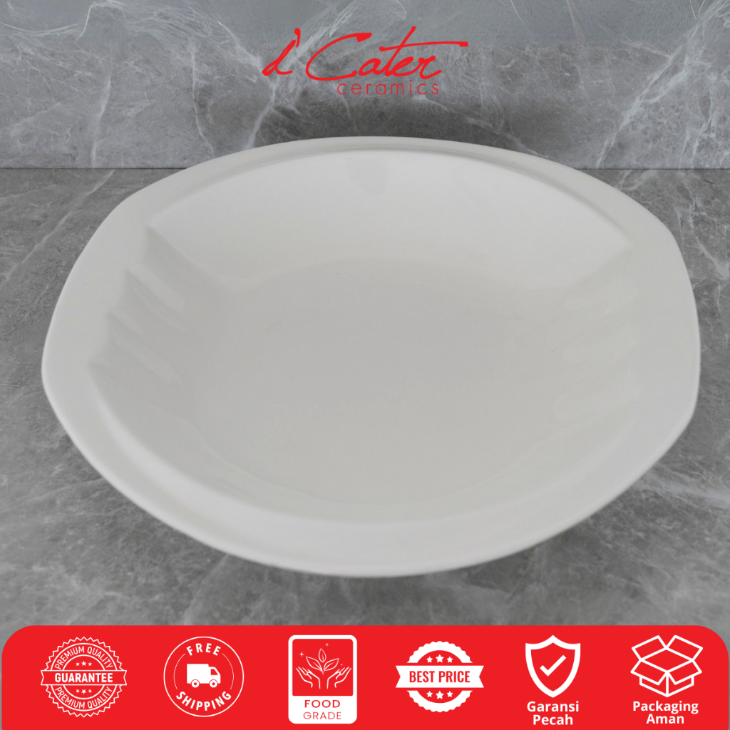 Jual Piring Saji Keramik K173 Ukuran 31 x 32 cm Piring Makan Lauk Pirng ...