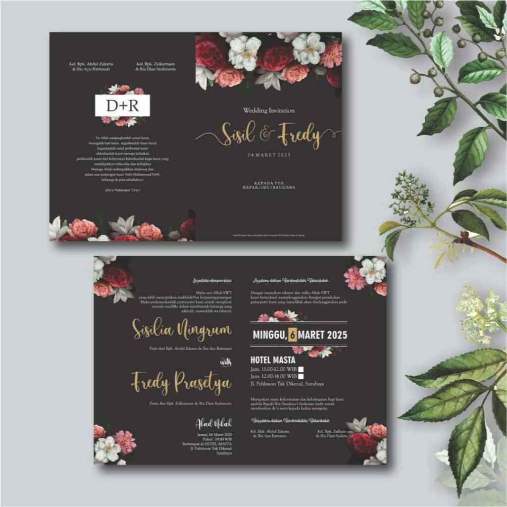 Jual UNDANGAN PERNIKAHAN CUSTOM TEMA HITAM I UNDANGAN NIKAH PREMIUM ...