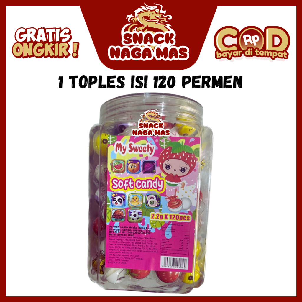 Jual PERMEN LUNAK MINI MY SWEETY [1 TOPLES ISI KURLEB 120 PCS] | Shopee ...