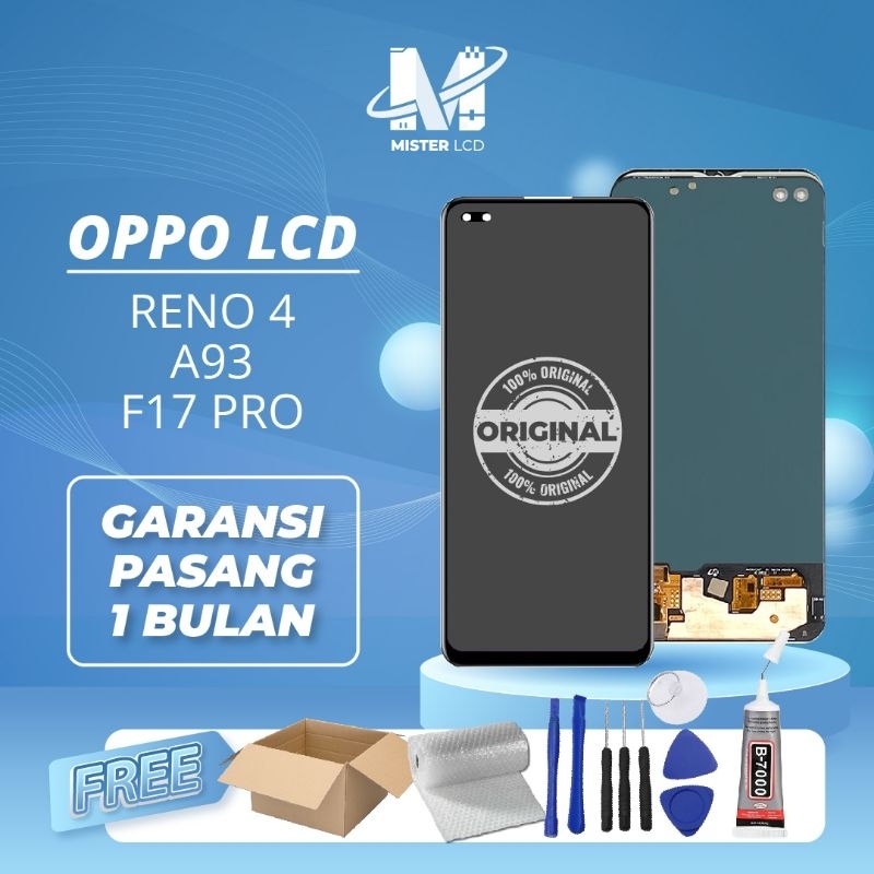 Jual LCD OPPO RENO 4 / RENO 4F / 4 LITE / A93 / F17 PRO FULLSET ORIGINAL FREE LEM + OPENING SET ...