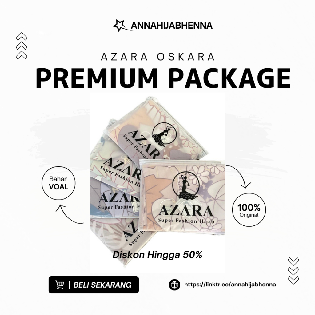 Jual AZARA OLIVE Metal Logo Jilbab Segi Empat Motif AZ LC 110 X 110 CM ...