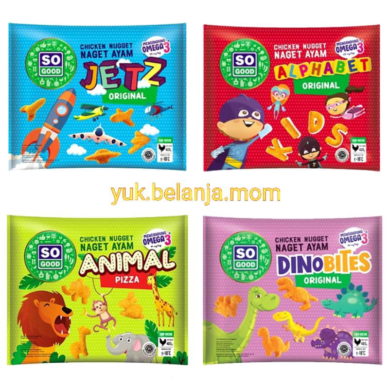 Jual so good nugget original dino bites / jetz / alphabeth / animal ...