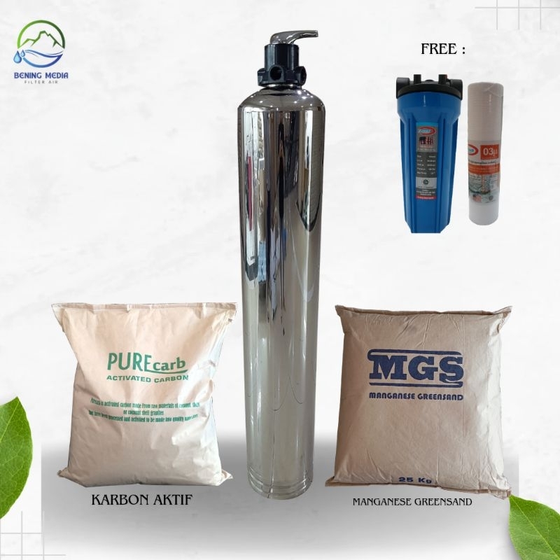 Jual PAKET FILTER AIR - 2 TAHAP FILTER - TABUNG STAINLESS STEAL ...