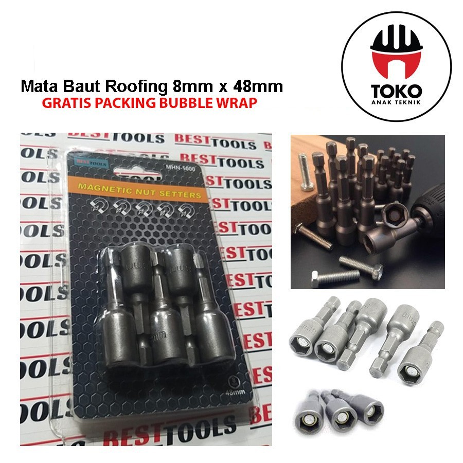 Jual Mata Baut Roofing 8mm x 48mm Magnetic Nut Setter Magnetic Hex Nut ...