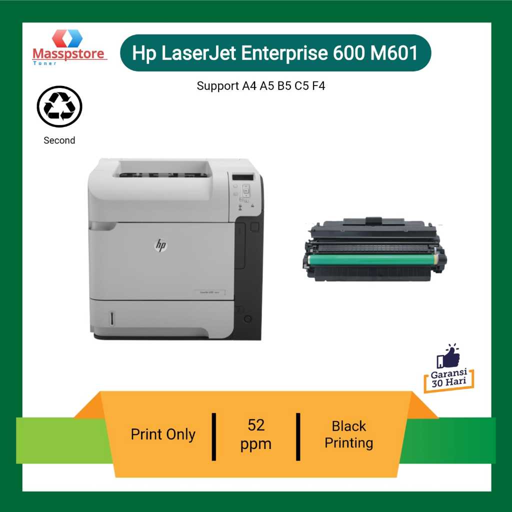 Jual Printer Hp LaserJet Enterprise 600 m601 monokrom cocok untuk ...