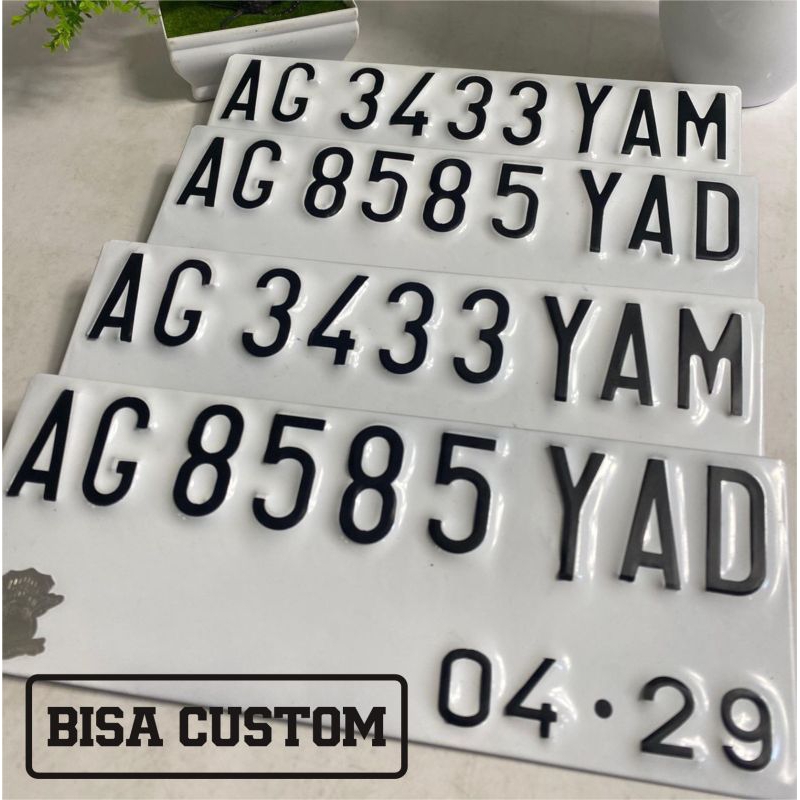Jual Plat Motor Baut Tanam Warna Hitam Putih Bisa Reques Custom Nama ...