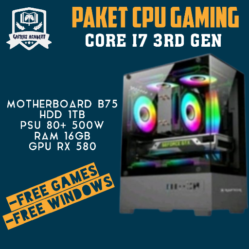 Jual CPU GAMING - DESIGN/DESAIN CORE i7 3rd GEN RX 580 8GB / PC GAMING / PC RAKITAN / CPU ...