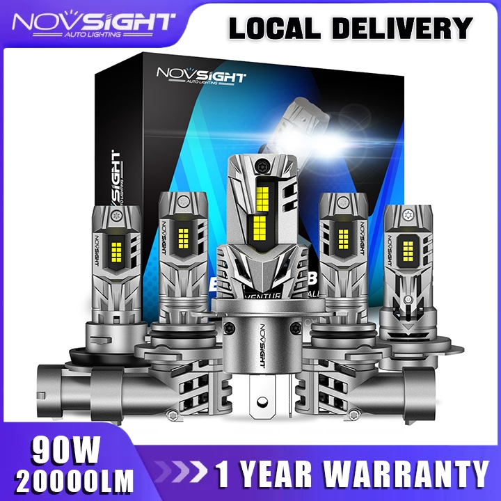 Jual Novsight 1:1 Lampu Depan Mobil LED N63 90W 20000LM H4 6500K Bohlam Lampu Depan Lampu Depan ...