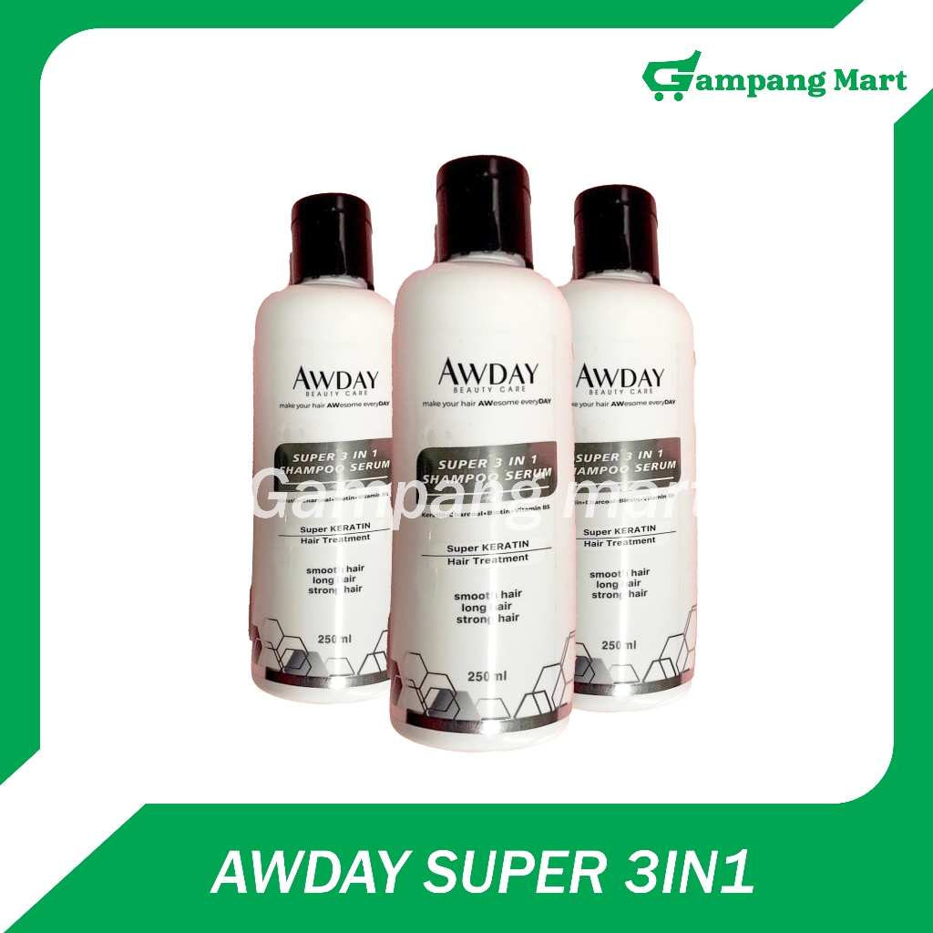 Jual Awday SUPER KERATIN 3in1 shampoo serum 250ml | Shopee Indonesia