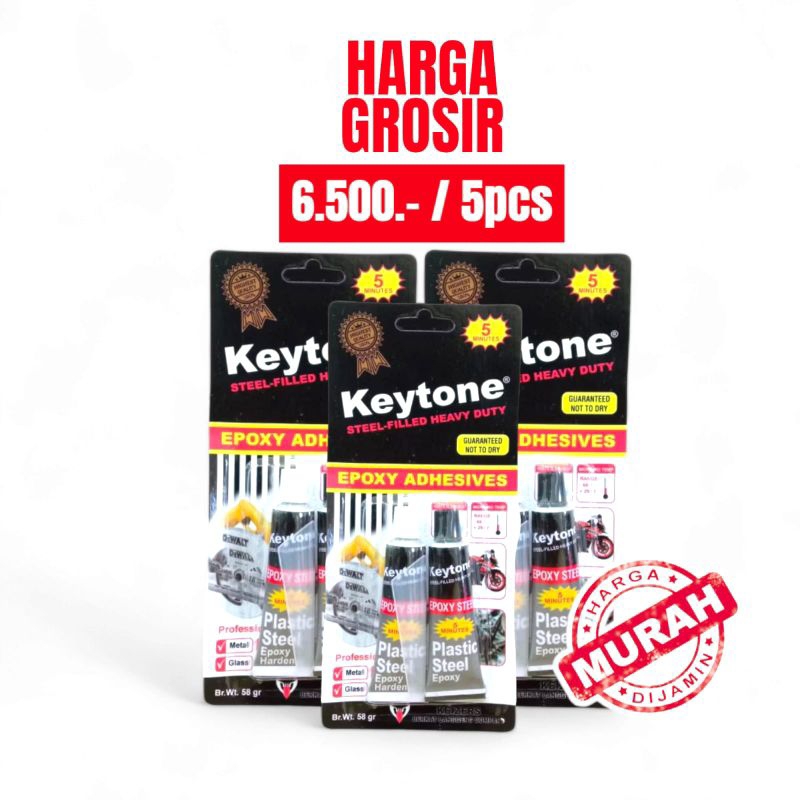 Jual GRATIS ONGKIR!!! Lem Besi Plastik KEYTONE Lem Campur Epoxy ...
