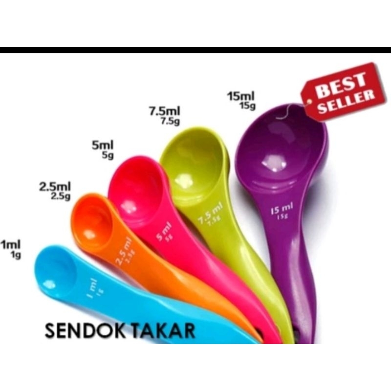 Jual Sendok Takaran warna warni 5 pcs | Shopee Indonesia