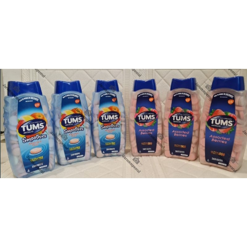 Jual TUMS Chewy Bites Chewable Antacid Tablets with Gas Relief, Lemon ...
