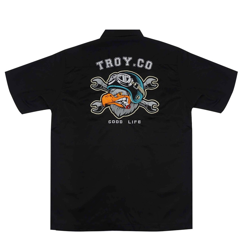 Jual Troy Company Workshirt Workwear Engineers Black Hawk - Kemeja ...